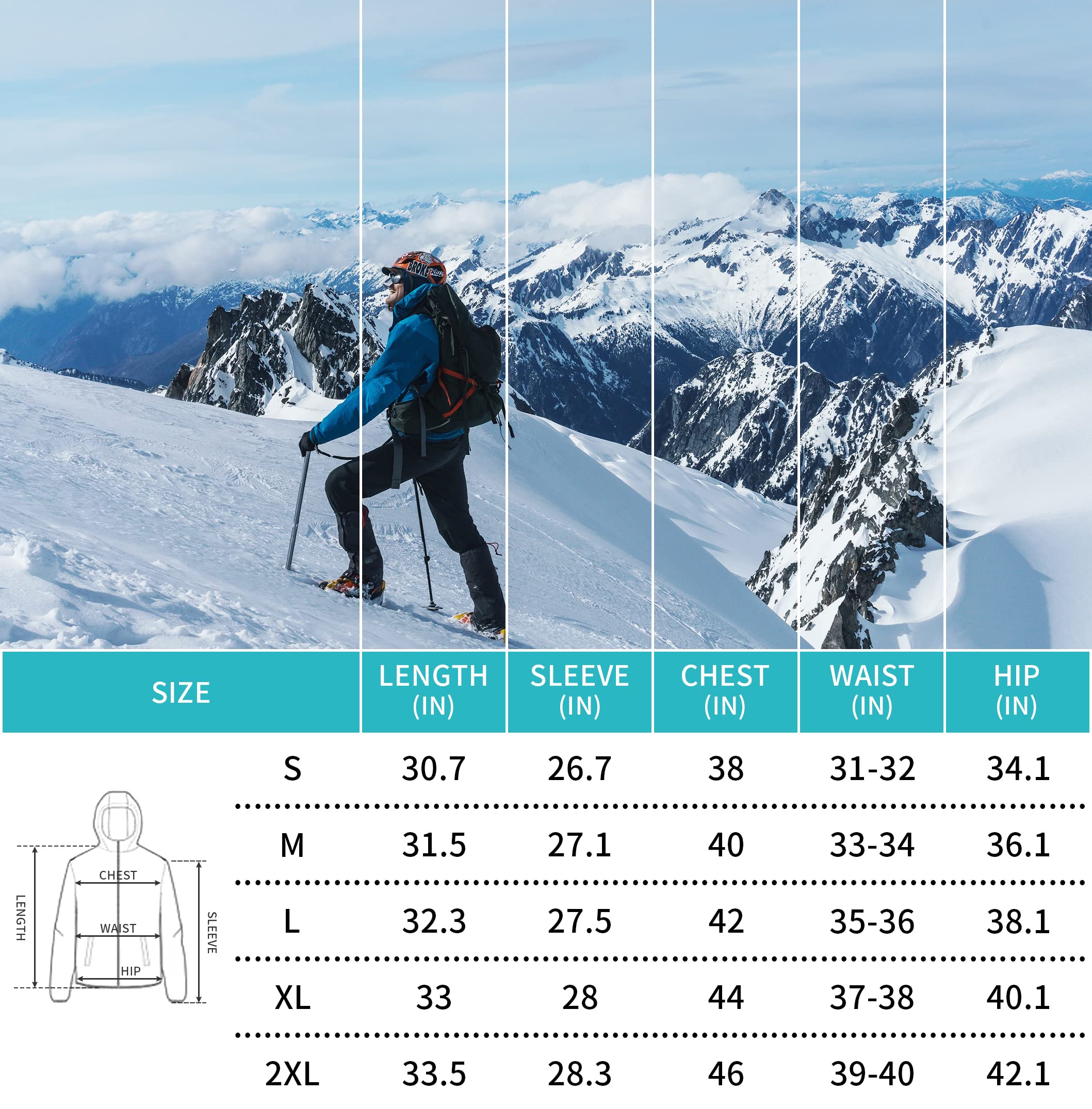 Athrock Winter Jackets for Men Ski Snow Waterproof Fleece Warm Snowboard Coats Hooded Windbreaker Rain Jacket