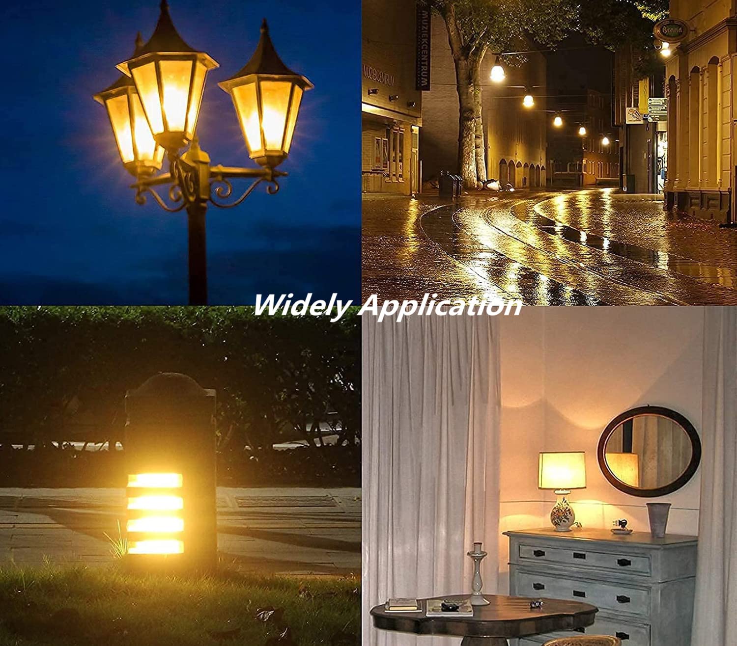Qixivcom 4 Packs 3W A19 LED Bug Light Bulbs Yellow LED Bulbs E26 Outdoor Bug Light Bulb 25W Equivalent 2000K Amber Glow Bug Light Bulb Night Light for Bedroom Garden Patio Porch Backyard Hallway