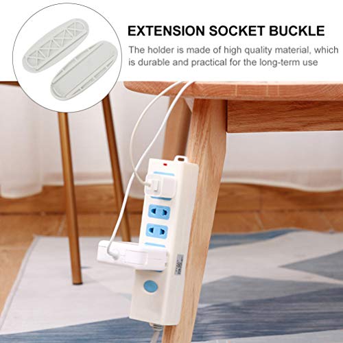 Cabilock 10pcs Power Strip Socket Fixator Wall Mount Power Strips Cable Organizers Punch Free Self Adhesive Socket Remote Control Holder for Home 10Γβ3.7cm