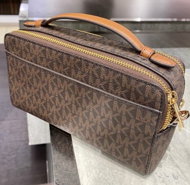 Michael Kors Medium Double Zip Phone Crossbody (Brown)