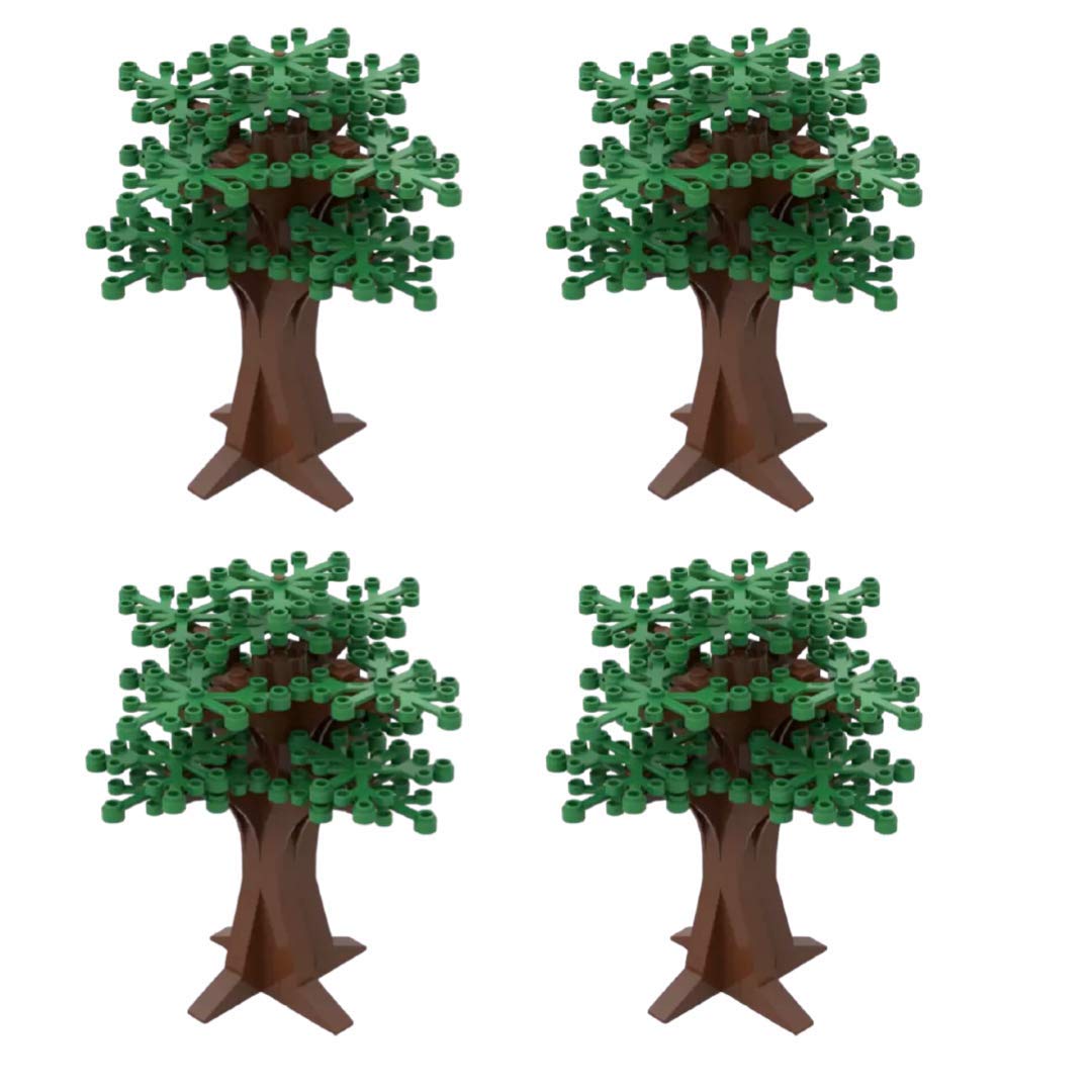 General Jim's Classic Botanical Classic Green Tree - Forest Trees Garden Plant Accessories Building Block Toys for Building Creations Landscaping (4pcs) - for Teens and Adults