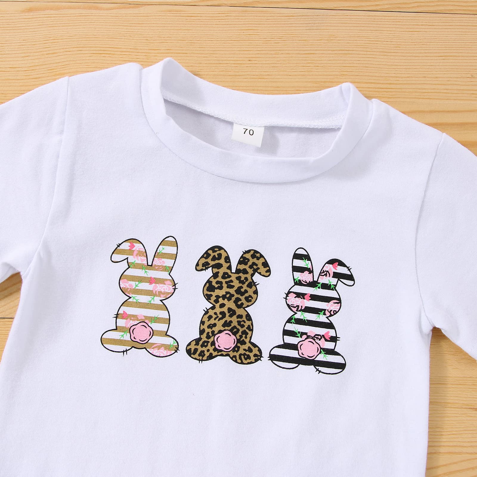 Fernvia Infant Baby Girls Easter Outfits Short Sleeve Rabbit Print Romper Elastic Waist Shorts with Hairband 3Pcs Clothes Set (A Pink, 6-12 Months)