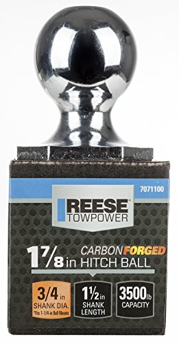 Reese Towpower 7071100 Carbon Forged 1-7/8" Chrome Interlock Hitch Ball , black