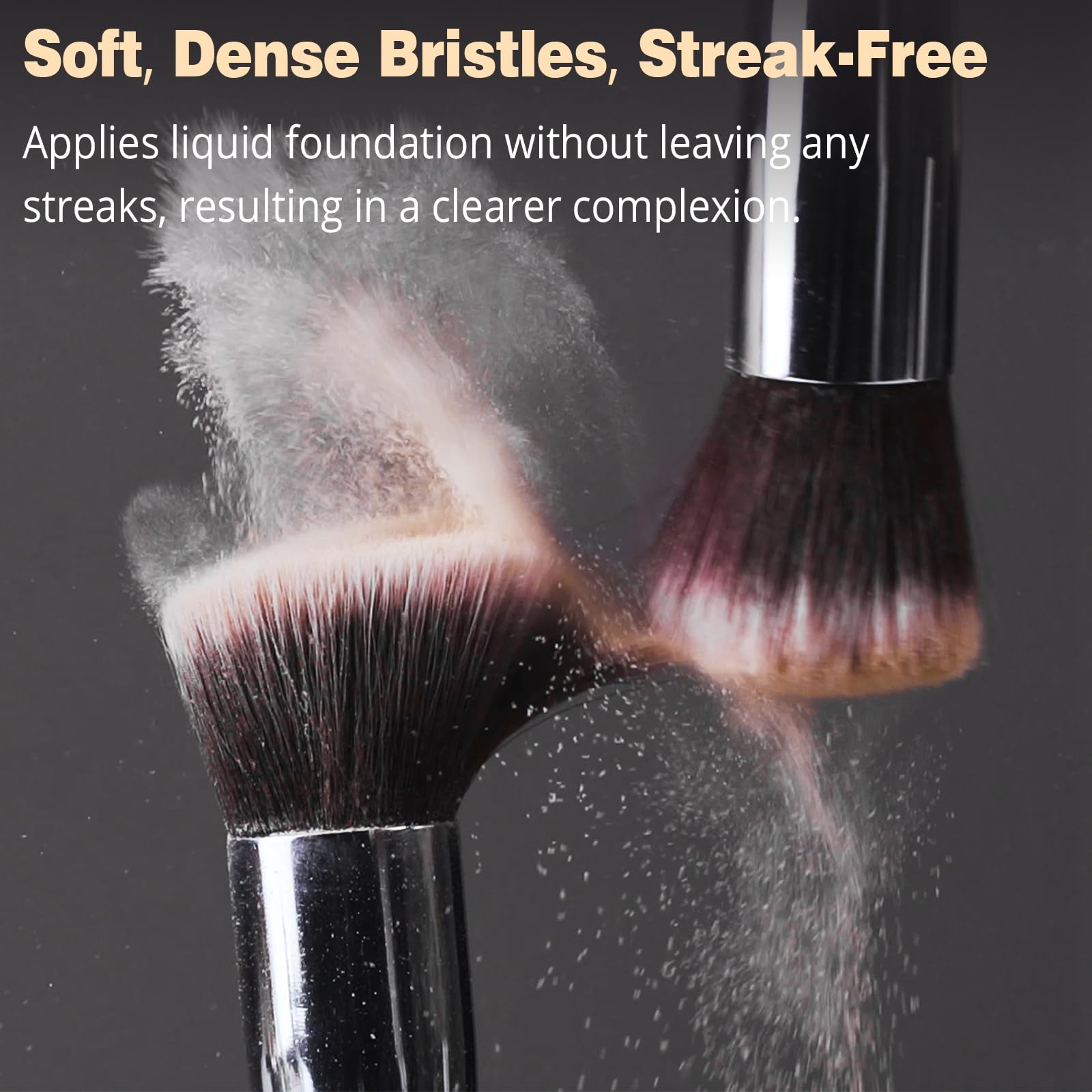BEAKEY Makeup Brush Set, 18Pcs Makeup Brushes High End Professional for Perfect Foundation, Powder, Concealer, Cream, Blush, Eyeshadow Application with Soft Bristles, Pink Makeup Brushes