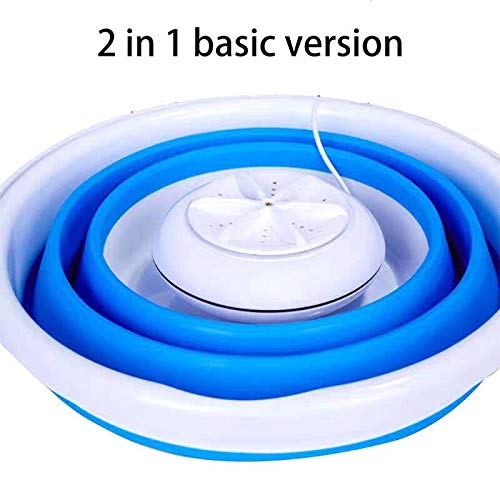 BHVXW Foldable Mini Washing Household Machine Rotating Turbines Washer USB Charging Laundry Clothes Cleaner for Home Travel (Color : Style Two)