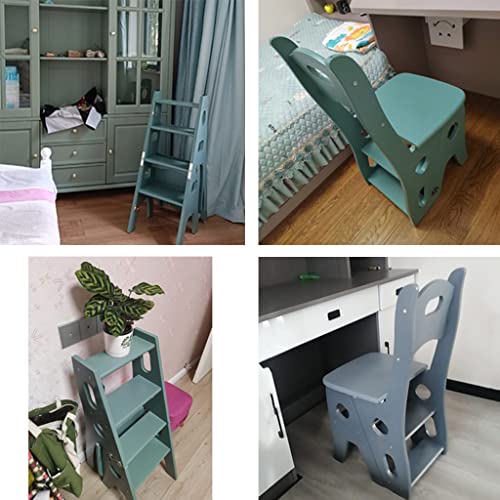 BINGDONGA 2 in 1 Folding Ladder Chair Portable Multifunctional Step Stool Stool Dual Purpose Stepladders Seat for Kitchen/Pantry/Closets and Home Ladder