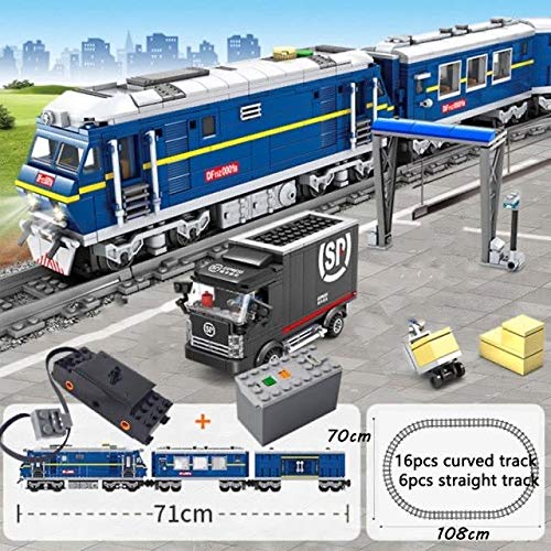 General Jim's City Series Power Blue Diesel Cargo Train Detailed Building Blocks Toy Playset Building Set with All Accessories Shown for Teens and Adults