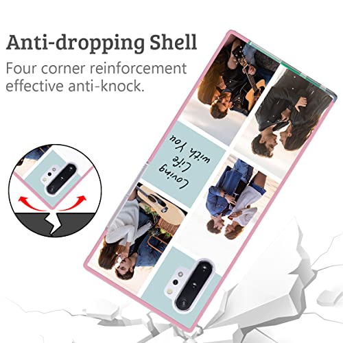 Custom Collage Photo Phone case for Samsung Galaxy Note 10 Plus Personalized Multiple Picture Slim Soft Shockproof Protective Phone Cover Customized Gift for Boyfriend Girlfriend Family Friends