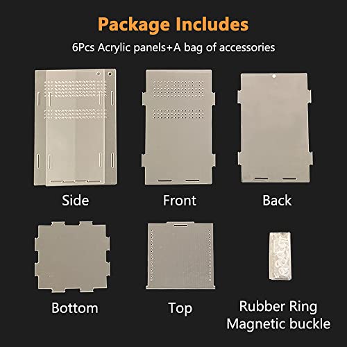 JOBEDE Acrylic Reptile Terrarium, Transparent Reptile Tank Habitat Terrariums Mini Enclosure Feeding Breeding Box with Cover for Tarantula Isopod Roach InvertebratesGecko Frog (5“x5”x8“)