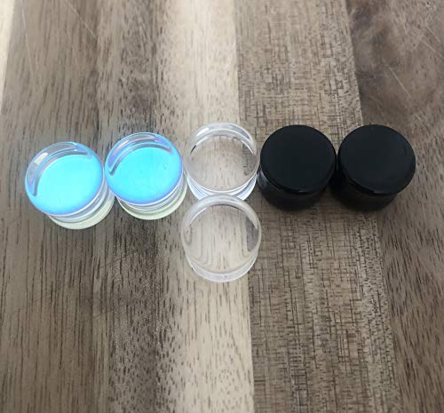 BODY DAZZ Pair 2G-25mm Flat Glass Plugs Double Flared (Clear 3/4" (19mm))
