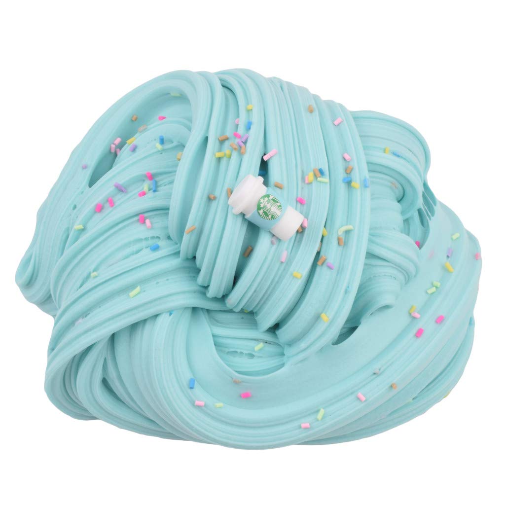 Blue Latte Butter Slime,Coffe Cup Scented Slime,Strechy Non-Sticky, Stress Relief Toy for Girls and Boys