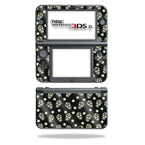 MightySkins Glossy Glitter Skin for Nintendo New 3DS XL (2015) - Glowing Skulls | Protective, Durable High-Gloss Glitter Finish | Easy to Apply, Remove, and Change Styles | Made in The USA