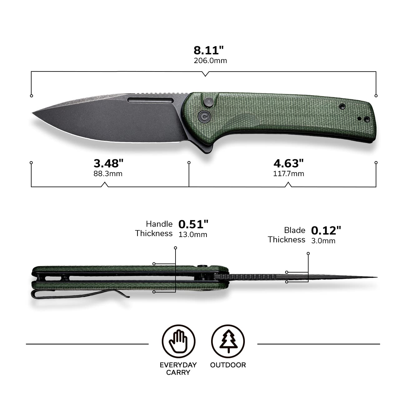 CIVIVI Conspirator Bundled Titanium Pocket Clip, Great EDC Knife Set