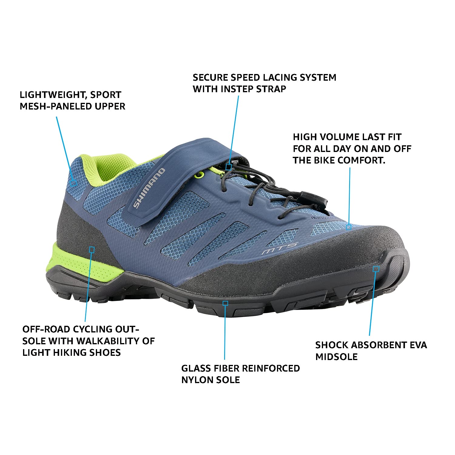 SHIMANO SH-MT502 Versatile & High-Performance Men's Touring Shoe, Navy, 7.5-8
