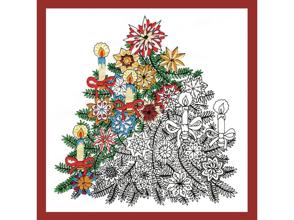 Design Works Crafts CTree Design Works Zenbroidery Fabric 10x10 ChristmsTree