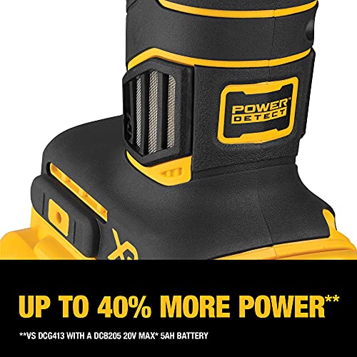 DEWALT 20V MAX* XR Angle Grinder, Trigger Switch, Power Detect Tool Technology Kit, 4-1/2-Inch to 5-Inch (DCG415W1), Grey,yellow,black