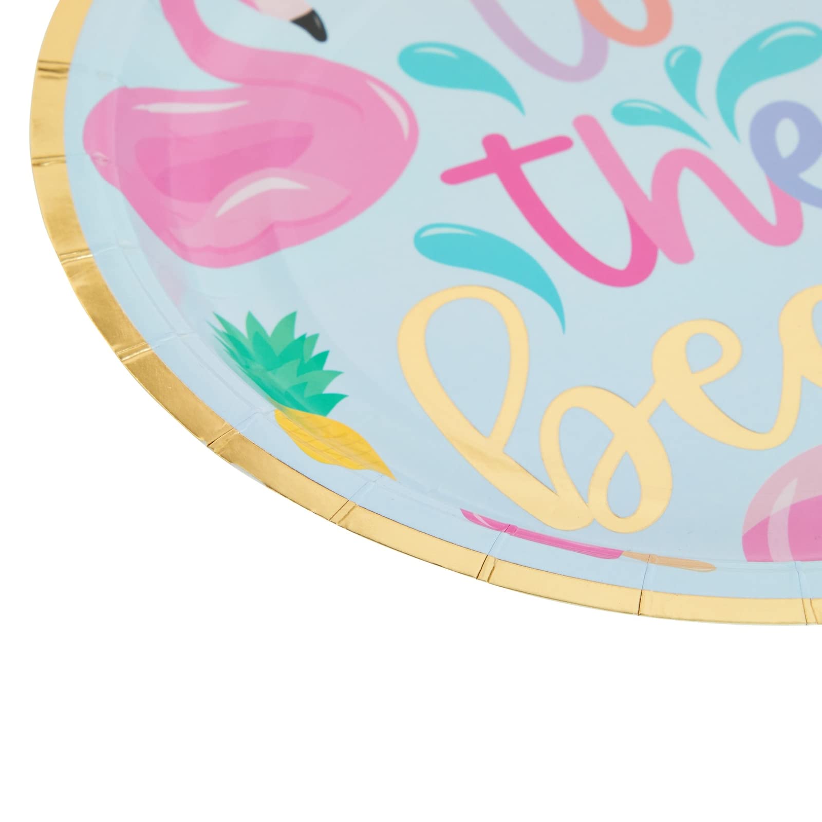 BLUE PANDA 48 Pack Tropical Beach Paper Plates, Pool Party Decorations for Kids Birthday, Summer BBQ (9 In)