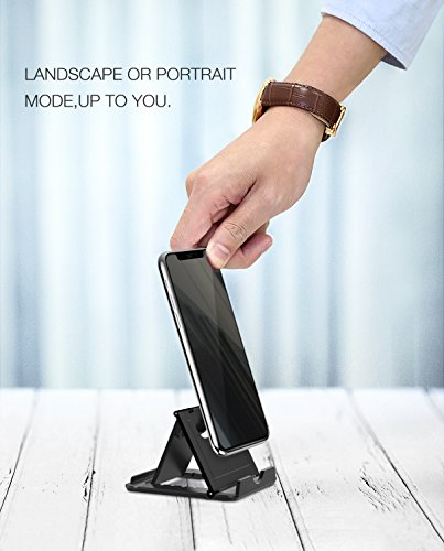 MoKo Phone/Tablet Stand, Foldable Tablet Holder Compatible with iPhone 13 Pro Max/13 Pro/13, iPhone 12/12 pro Max/11/Xs Max, iPad Pro 11, iPad Air 4/Mini 6 2021, iPad 9th 10.2", Black