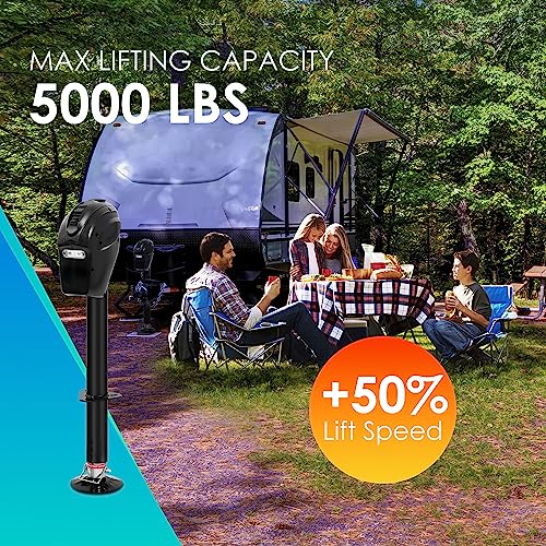 POLESTAR 5000LB Electric Power A- Frame Tongue Jack for Trailer Camper, RV, 12V DC with Hard Wiring