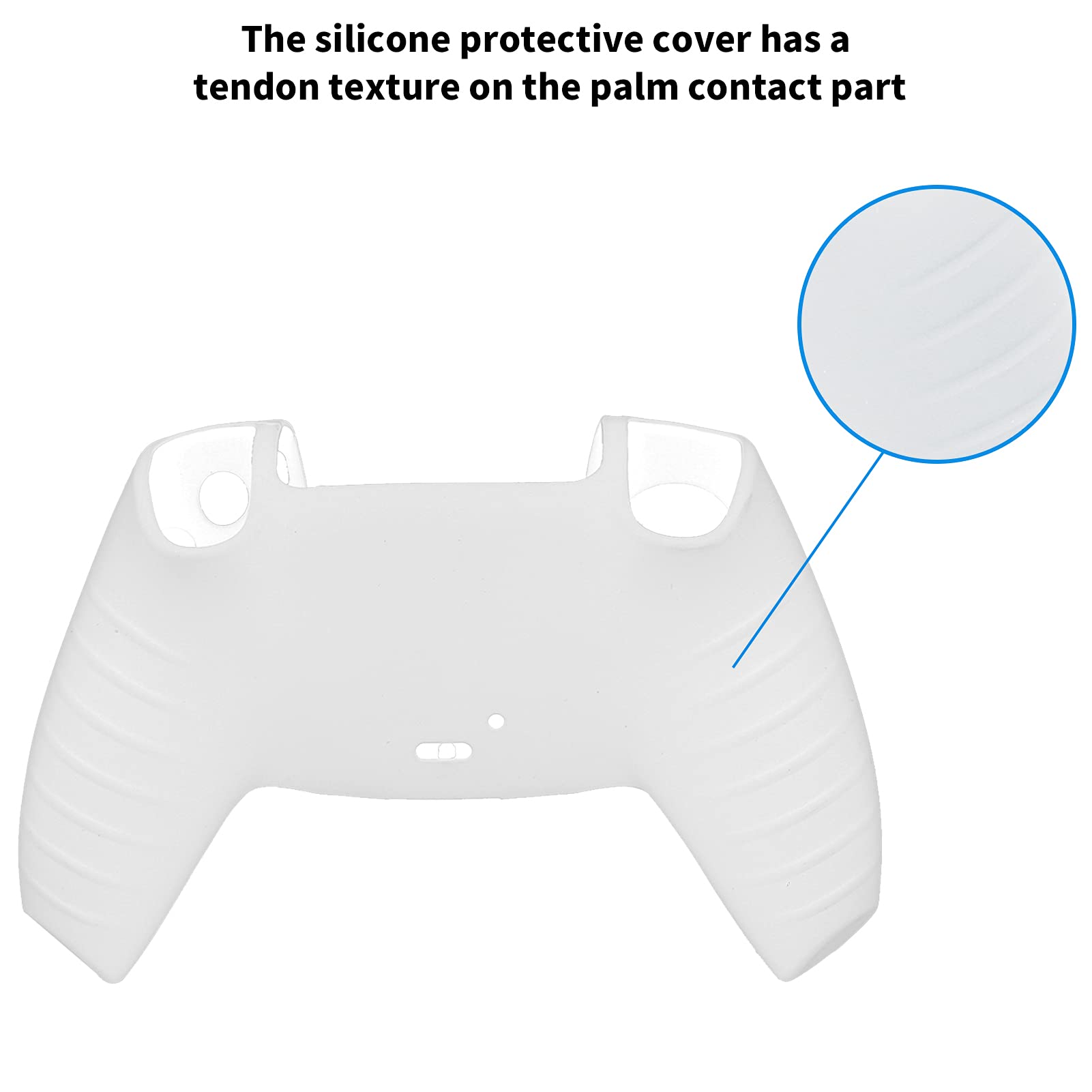 Silicone Sleeve, Removeable Dustproof Non Slip Shockproof Comfort Controller Grip Cover for PS5(white)