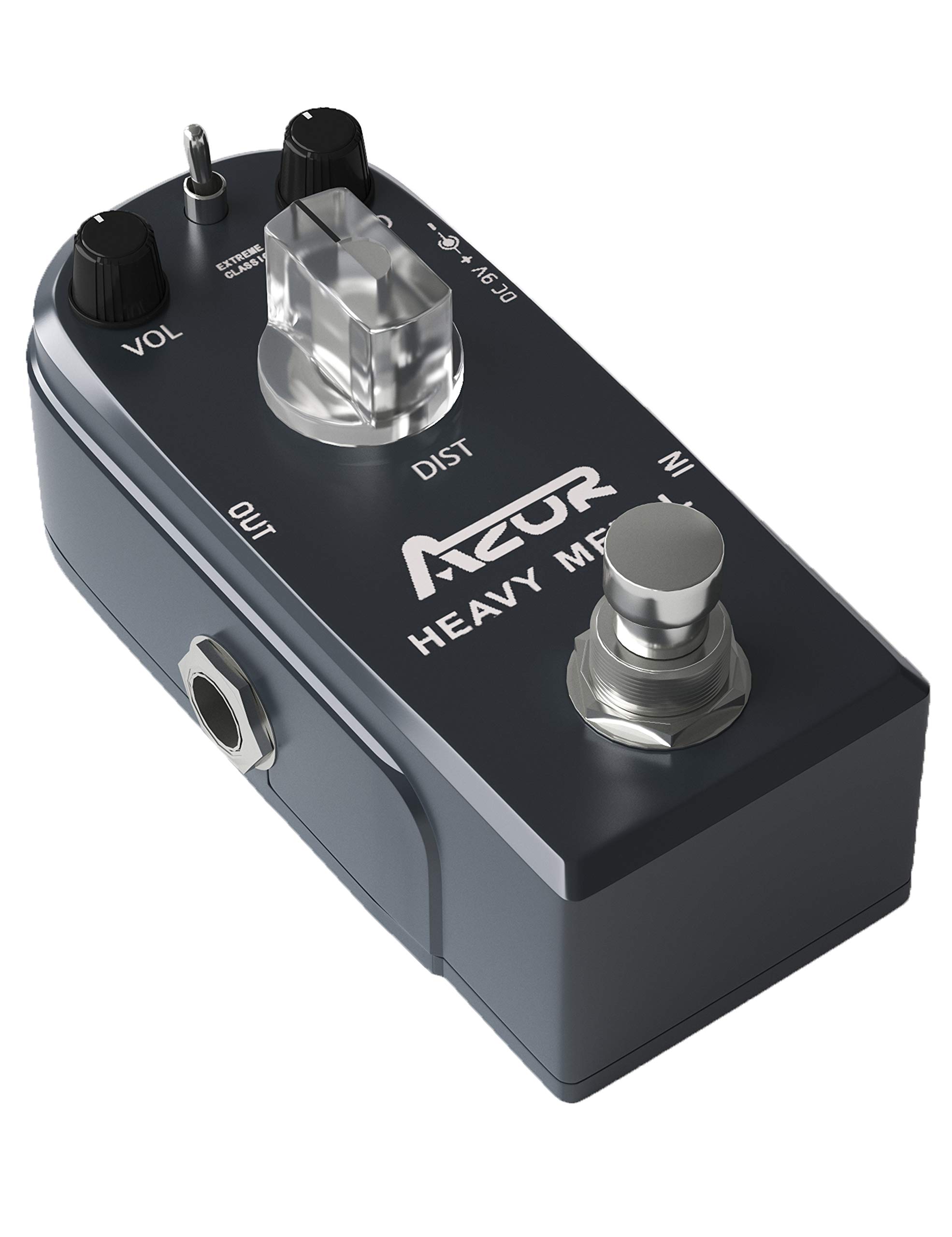 AZOR Heavy Metal Distortion Guitar Effect Pedal with Guitar Effect Pedal Cables 3 Pack (Gold)