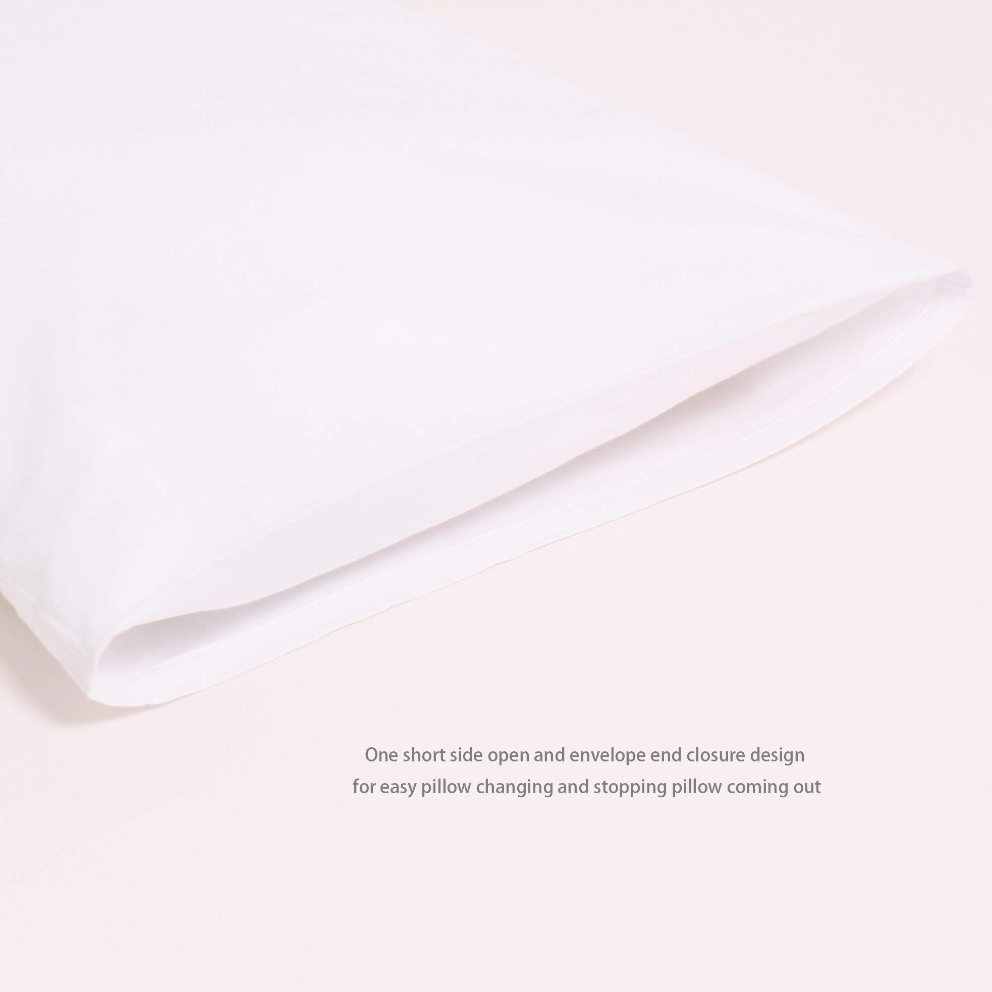 Belsden 600TC Cotton Toddler Pillowcase, 2 Pack Travel Pillow Case with Envelope Closure, 14x20in, Breathable Soft Moisture Wicking Pillow Covers Fit Small Pillow up to 14x19in, Pure White