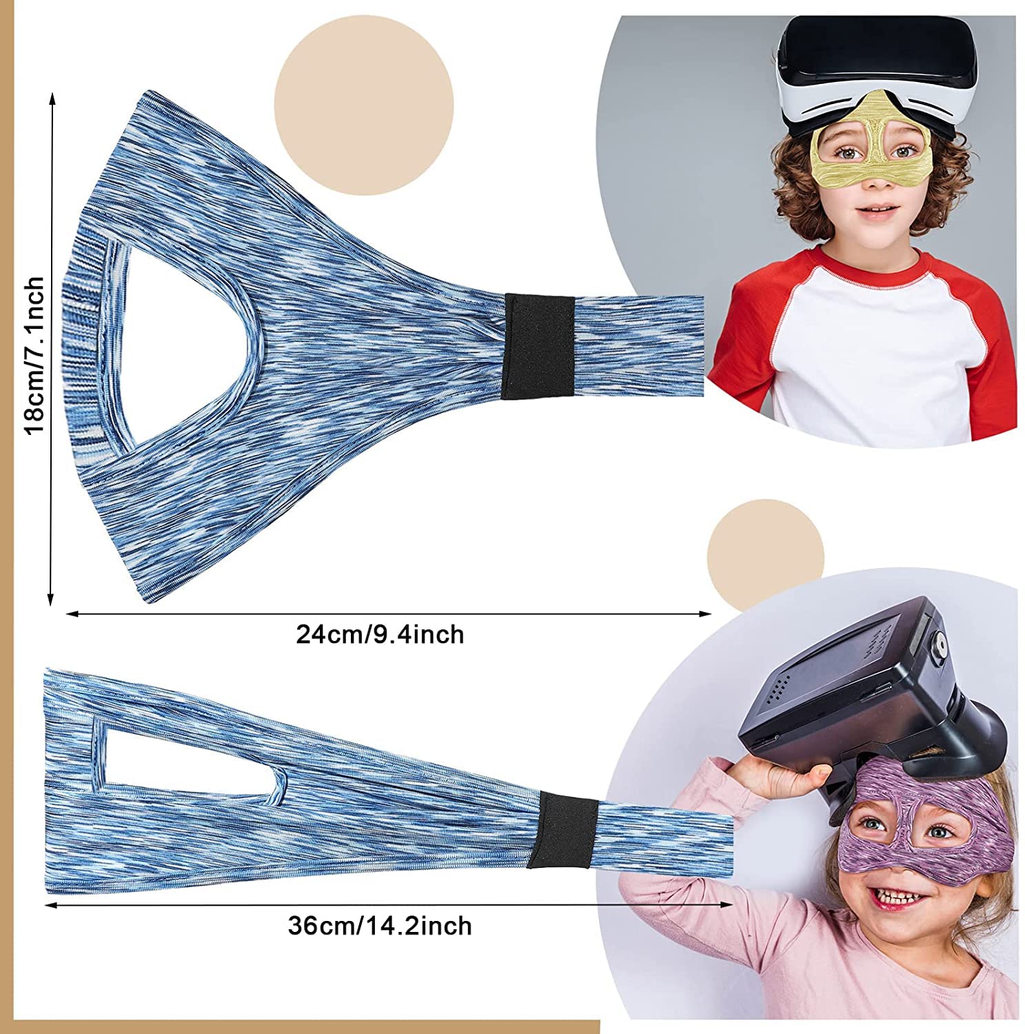 BOGUT VR Masks Face Sweat Band, Breathable Elastic Sweat GuarDesigned Adjustable Home VR Eye Mask, Compatible with Oculus Quest 2 Virtual Reality Headset for Use VR Workouts Supernatual (3pcs)