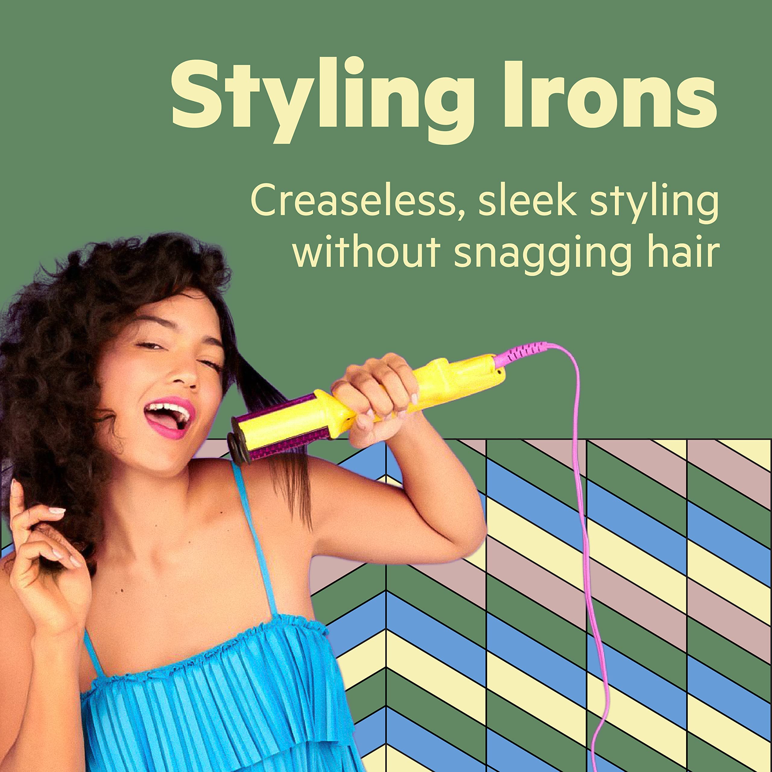 Flower Beauty Ionic Volumizing Styler - Versatile Ceramic Styling Iron - Straightens, Curls, Adds Volume & Shine to Hair - Includes 2 Heat Settings