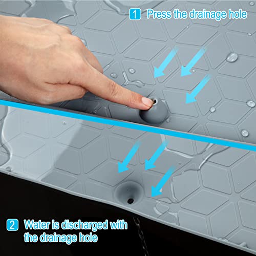 Cibeat 34x22 Under Sink Mat, 34"x22", Grey