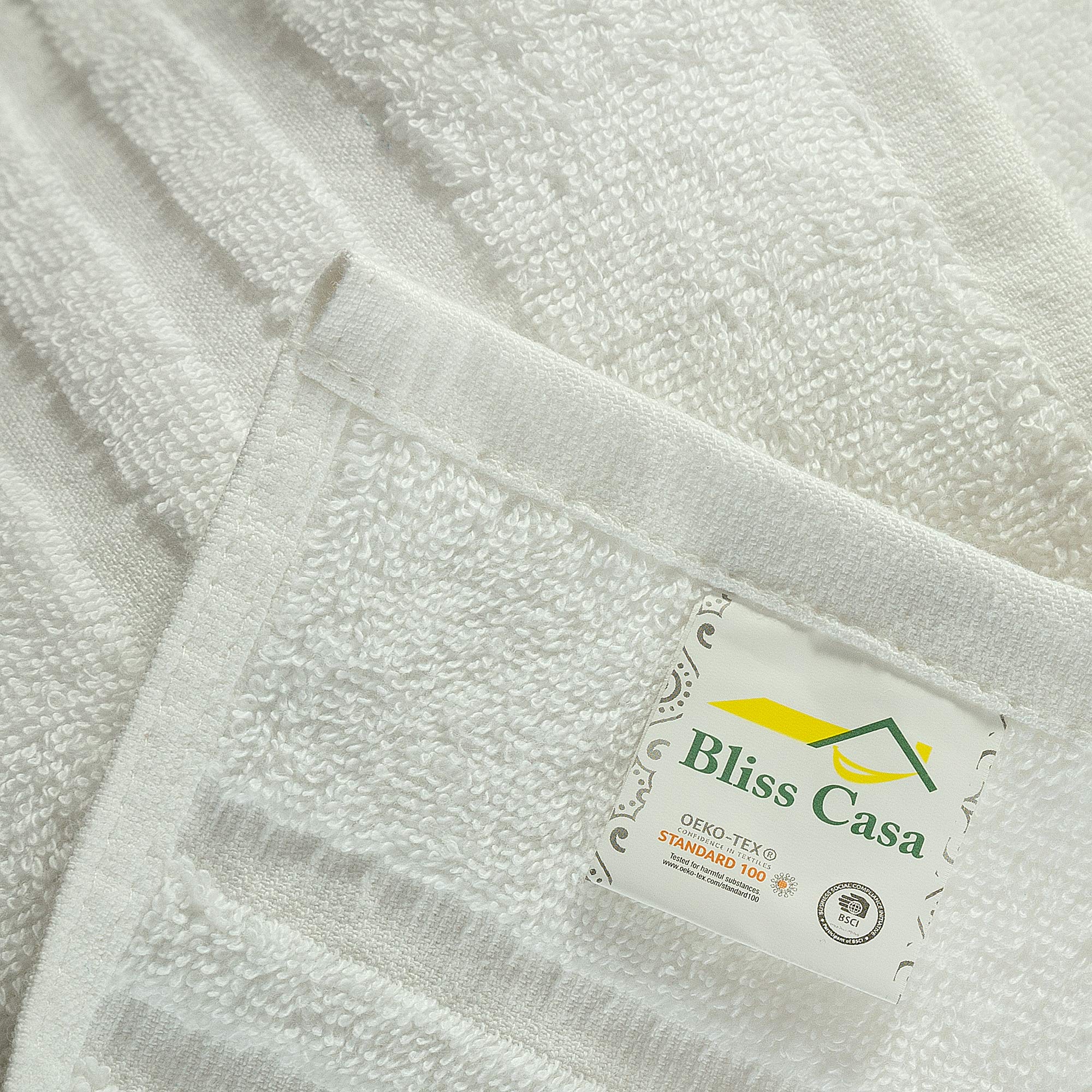 Bliss Casa Small Cotton Towels 20x40 Inch (6 Pack) Multipurpose Light-Weight & Absorbent Quick Drying Towels Set for Hand, Gym, Pool, Spa, Hotel and Salon (White)