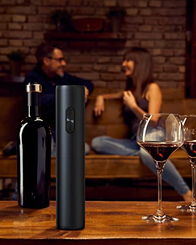SENZER Electric Wine Opener Battery Operated Bottle Openers Reusable Wine Corkscrew for Kitchen Home Bar Restaurant - Black