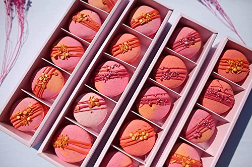 OLBAA Macaron Gift Box. Holds 5 Macarons. Perfect for painted and decorated macarons. 10 pack … (macaron 5 blossom pink)