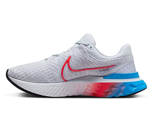 Nike React Infinity Run Flyknit 3 Women's Road Running Shoes (us_Footwear_Size_System, Adult, Women, Numeric, Medium, Numeric_10), Grey/Red/Blue