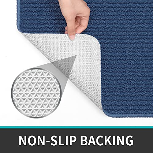 DEXI Front Door Mat Entry Doormat Non Slip Thin Washable Inside Entryway Mats for Home Entrance 19.5"x31.5",Blue