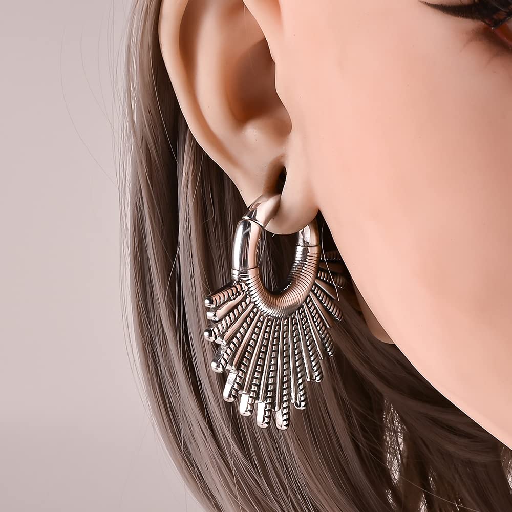 Atomhole Cool Ear Hangers Weights Gauges 2PCS Hypoallergenic Ear Tunnels Plugs 316 Stainless Steel Earrings Expanders Stretchers Piercing Body Jewelry