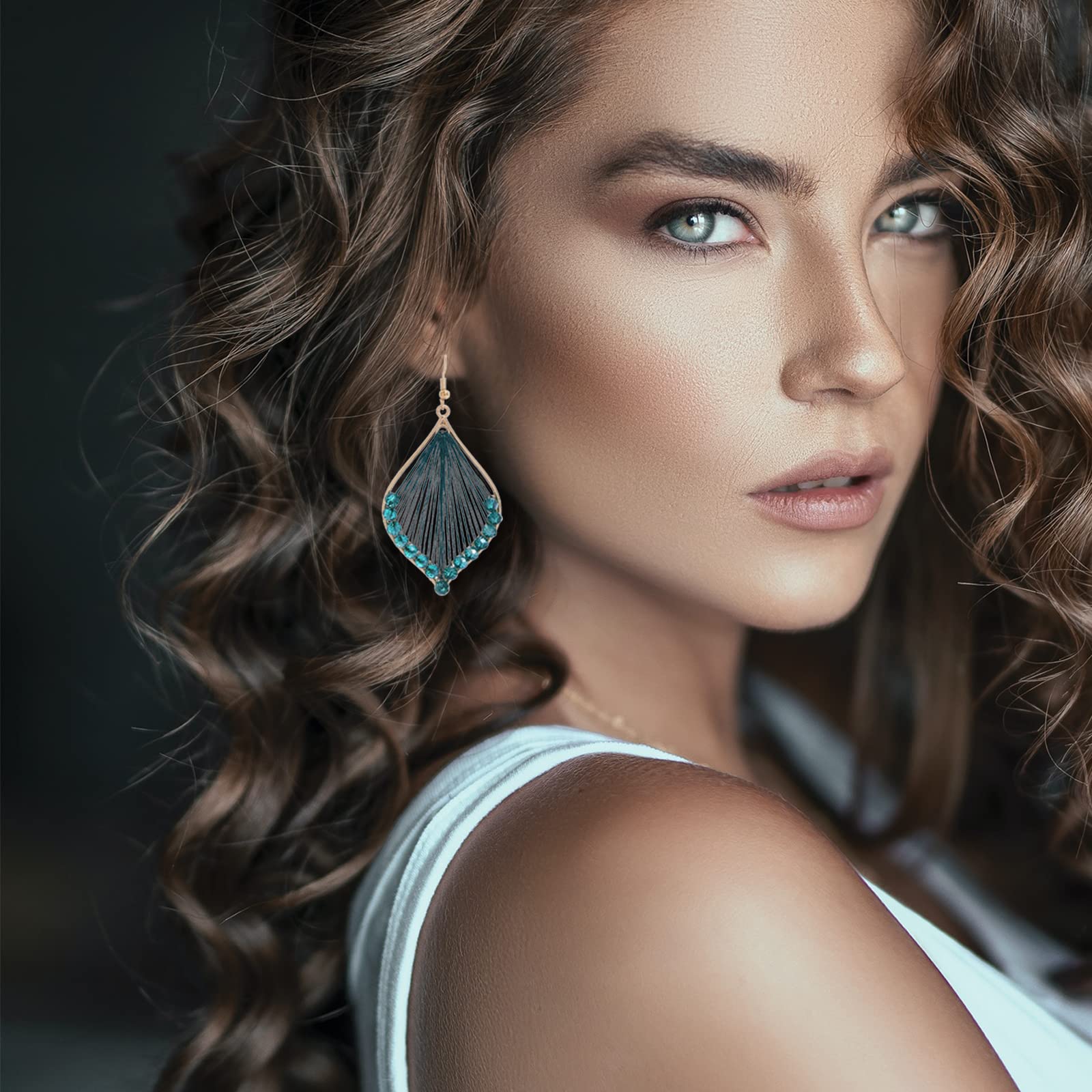 Boho Hand Braided Earrings for Women- Fringe Pendant Women's Earring Set (Dangle earrings A-4pairs)