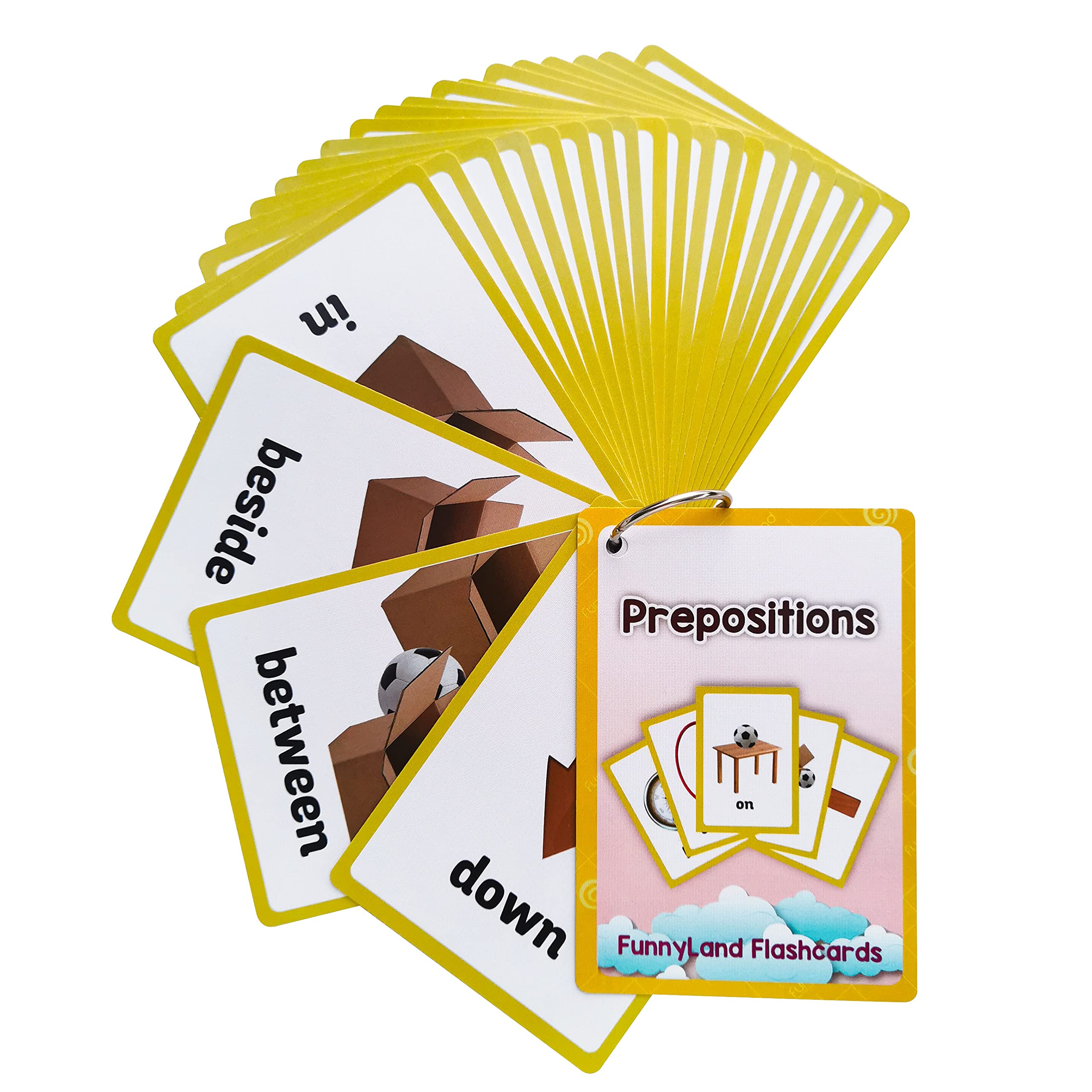 Lilias Verbs/Adjectives/Prepositions Flash Cards, English Words Learning Pocket Card for Toddlers, Toddler Learning Toys, Learning Supplies for Kindergarten Preschool, 3 Themes Set