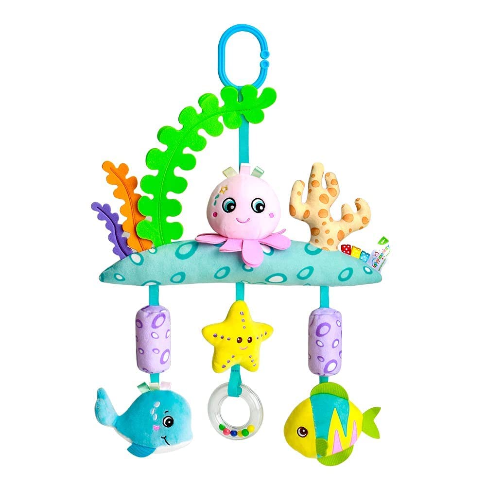Baby Hanging Toy for Stroller and Crib, Activity Plush Baby Car Seat Crib Travel for Babies, Sensory Learning & Development Toy (Style2)