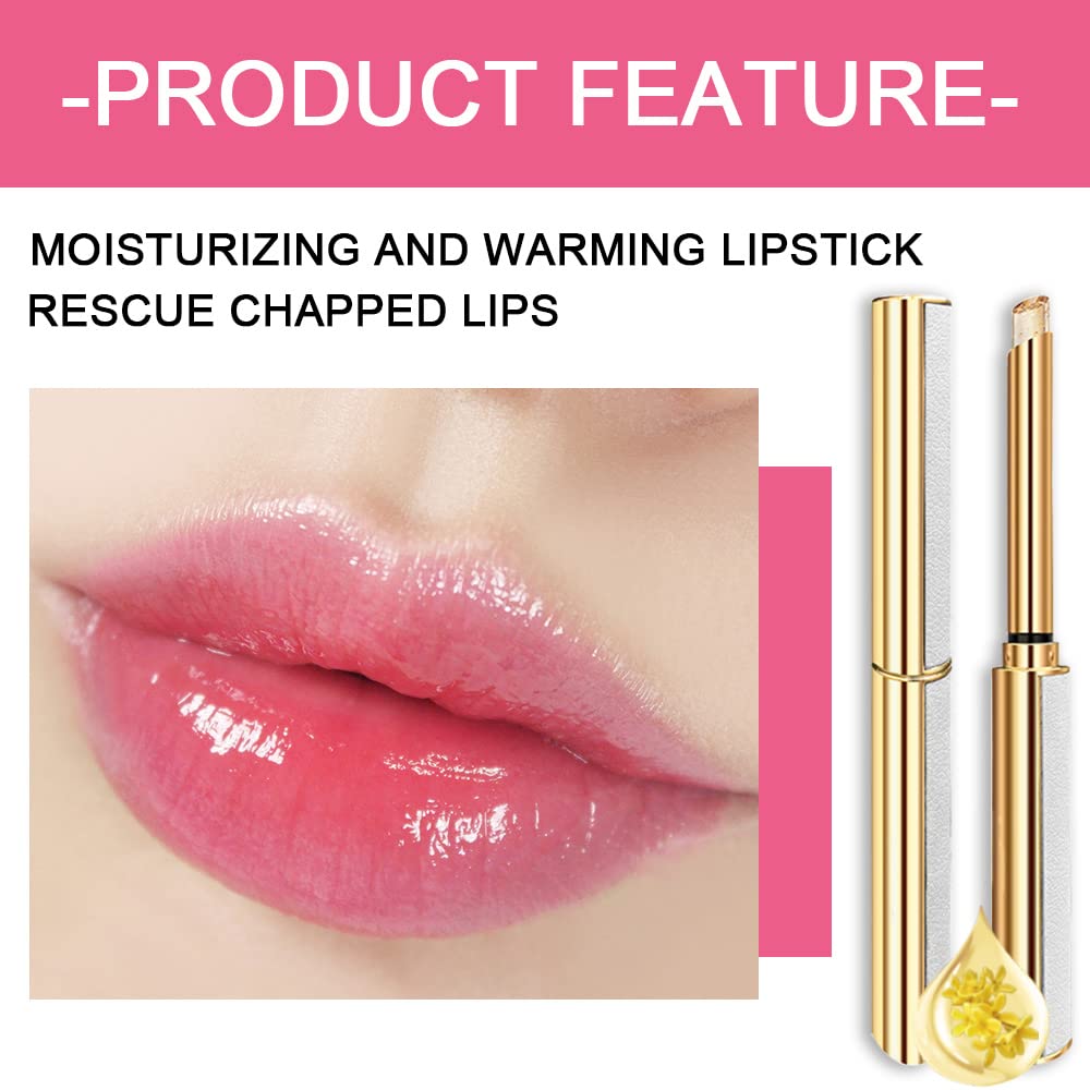 BINGBRUSH 2Pcs Clear Crystal Color Changing Lipstick, Moisturizing, Waterproof, Long Lasting, Made with Avocado, Beeswax, Plant Extract, Olive Oil, 6 Kinds of Vitamin E