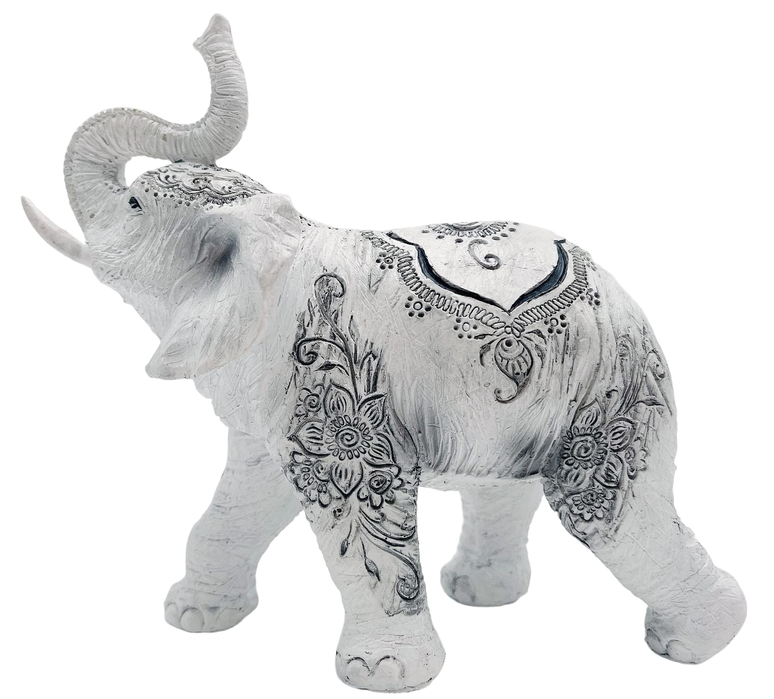 George S. Chen Imports Thai Collectible Statue Figurine Decoration (Trunk up-Thai Elephant, 88246white)