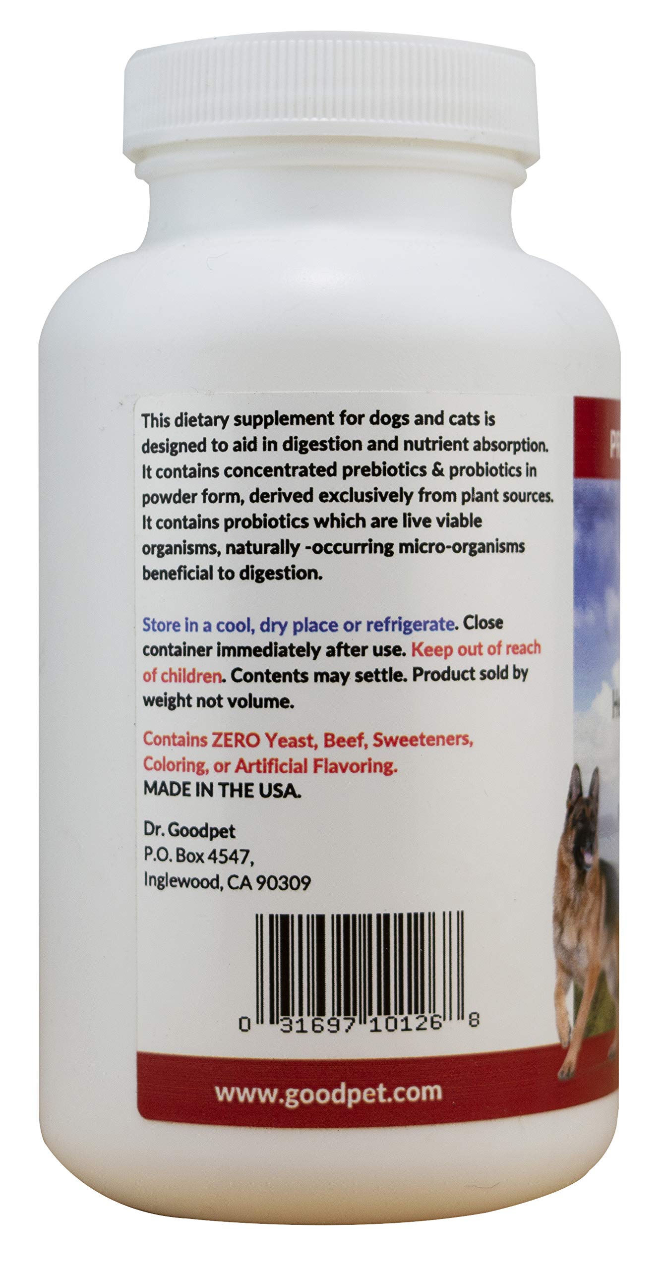 Dr. Goodpet Probiotics w/prebiotics - Billions of High-Potency CFU's - Superior Digestive Support