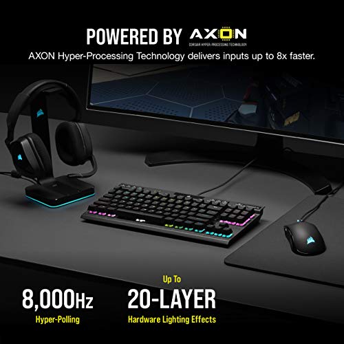 CORSAIR K70 RGB Tenkeyless Mechanical Gaming Keyboard - CHERRY MX SPEED Switches, Aluminum Frame, Per-Key RGB Backlighting, Detachable USB-C Cable