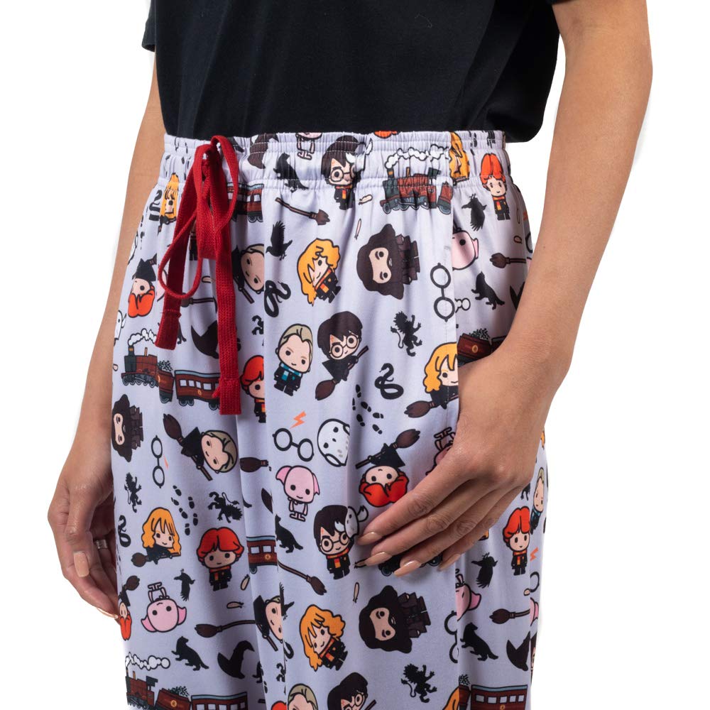 Bioworld Harry Potter Chibi AOP Women's Sleep Pajama Pants-XL Black