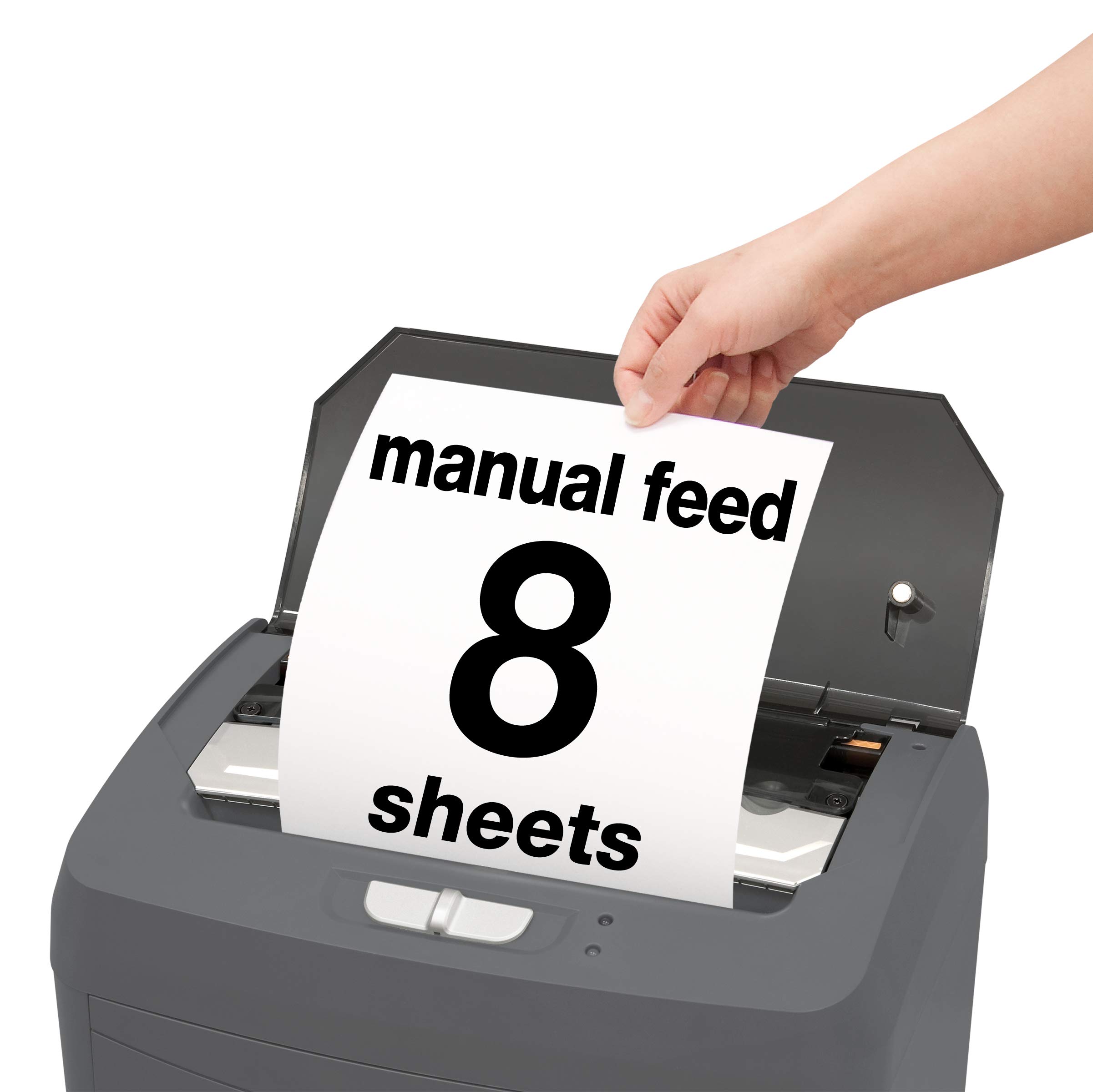 Boxis® AutoShred® 90-Sheet Auto Feed Microcut Paper Shredder - Includes Samples of Shredcare Lubricant Sheet and Waste Liner