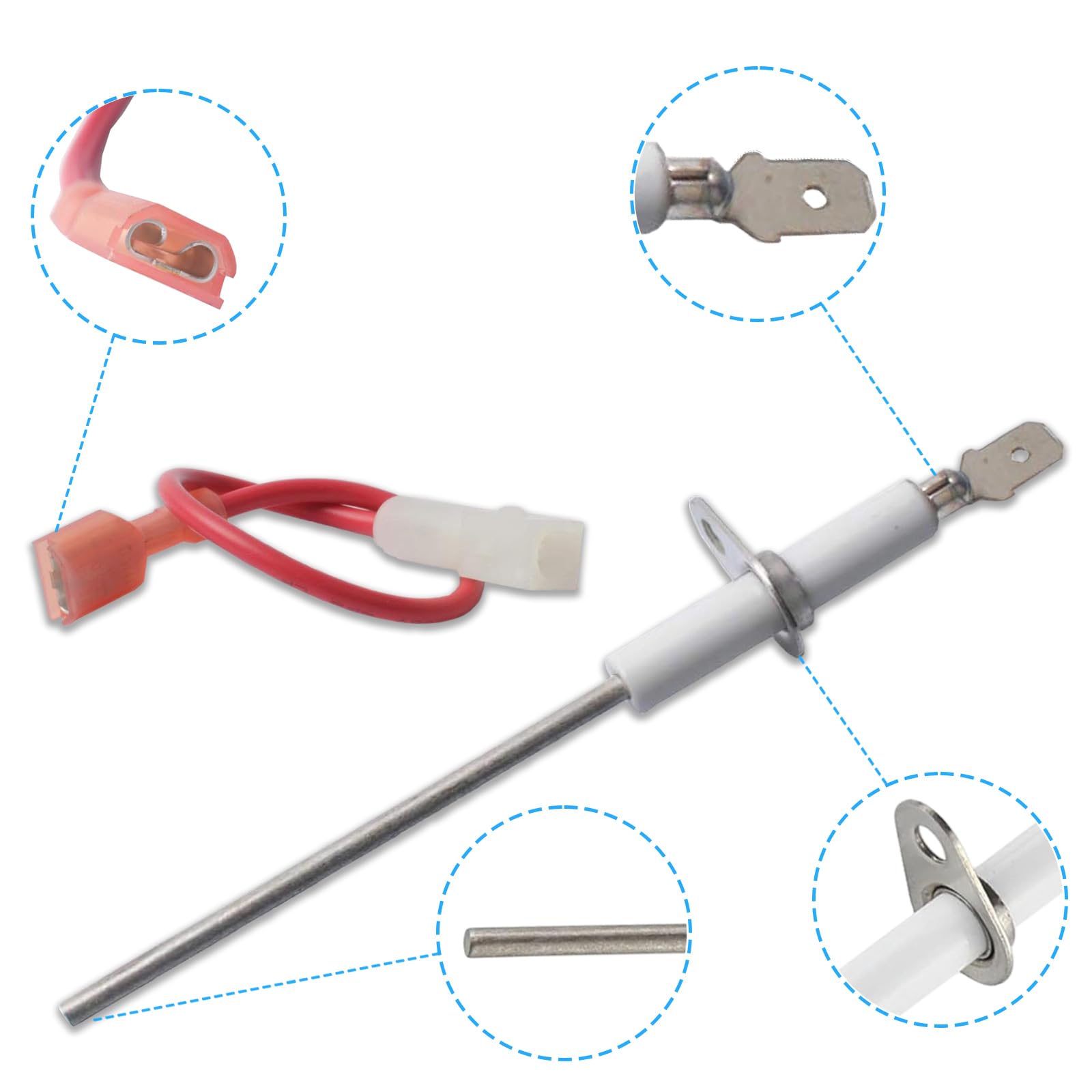 New (MK) 903600 Intertherm Nordyne Miller Flame Sensor Rod Furnace Gibson Compatible with Frigidaire + full model list