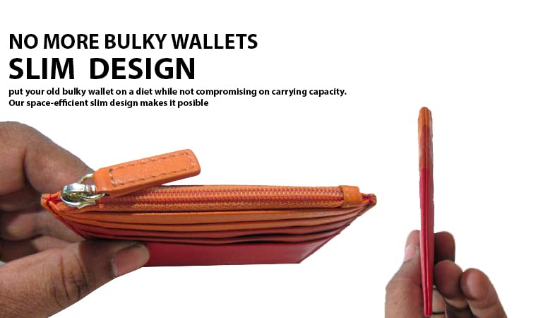 skyle Women secure Card Holder Wallet| Zipper Coin Pocket |Minimalist Mini Purse| RFID protection| 8 Credit Card Slots| Genuine Leather