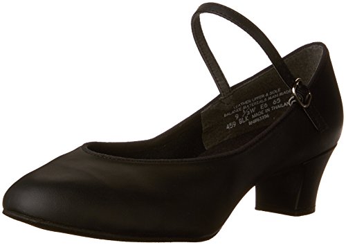 Capezio Women's Suede Sole Jr. Footlight Character Shoe, Black, 5