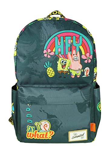 KBNL SpongeBob Backpack with Laptop Compartment for School, Travel and Work, Black, (A22222-SB)