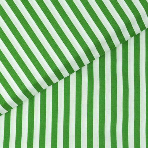 Stitch & Sparkle Cotton 44" Alter Stripe Green Color Sewing Fabric by The Yard G111707