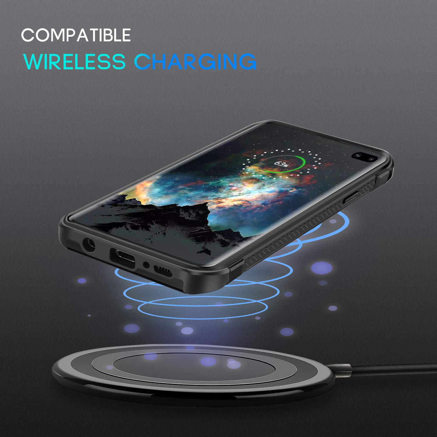 BENTOBEN Galaxy S10 Plus Case,Slim Fit Glow in The Dark Shockproof 2 in 1 Hard PC Soft Bumper Dual Layer Hybrid Protective Cover for Samsung Galaxy S10 Plus 6.4" Case, Mandala in Galaxy